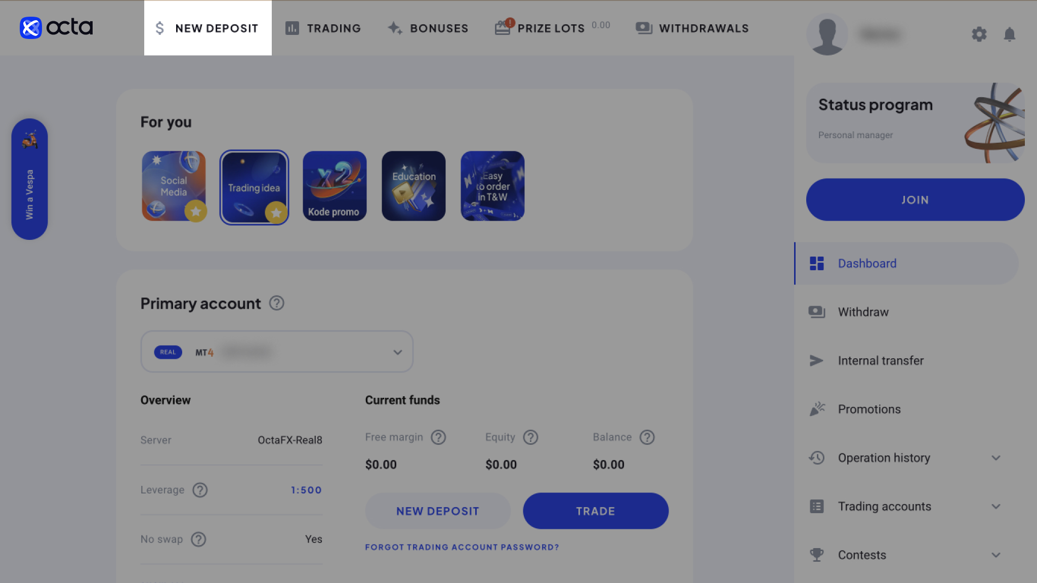 How to make a deposit to your Octa Forex trading account — Octa